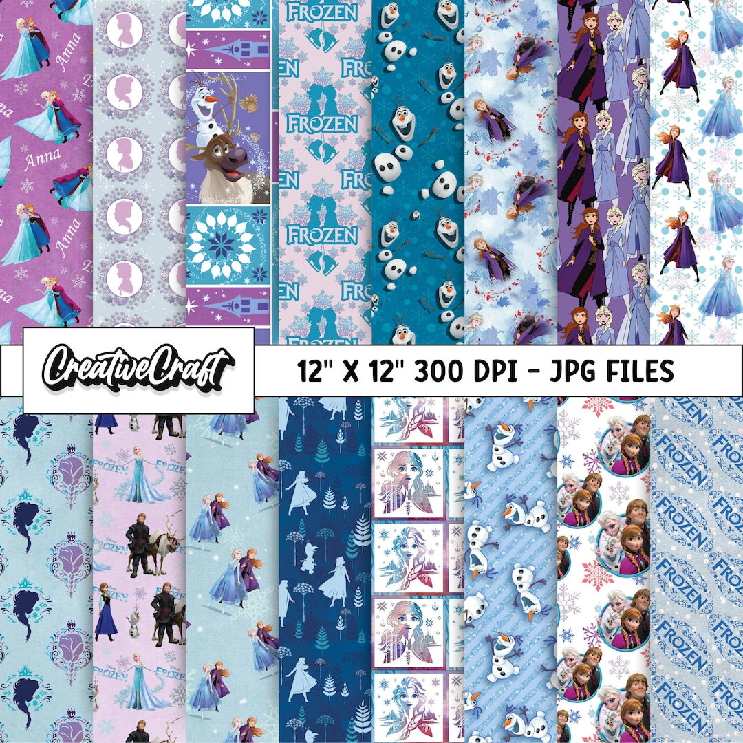 16 Princess Frozen Digital Papers 300 DPI Maximum Quality, Frozen ...