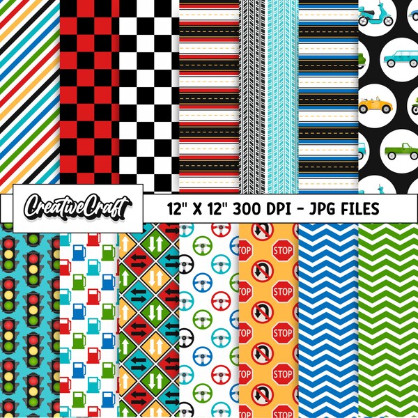 Cars Scrapbook Paper Designs - Etsy