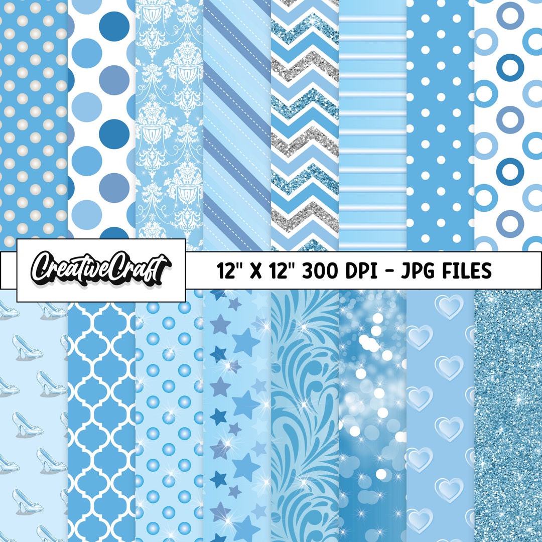 16 Princess Cinderella Digital Papers 300 DPI Maximum Quality ...