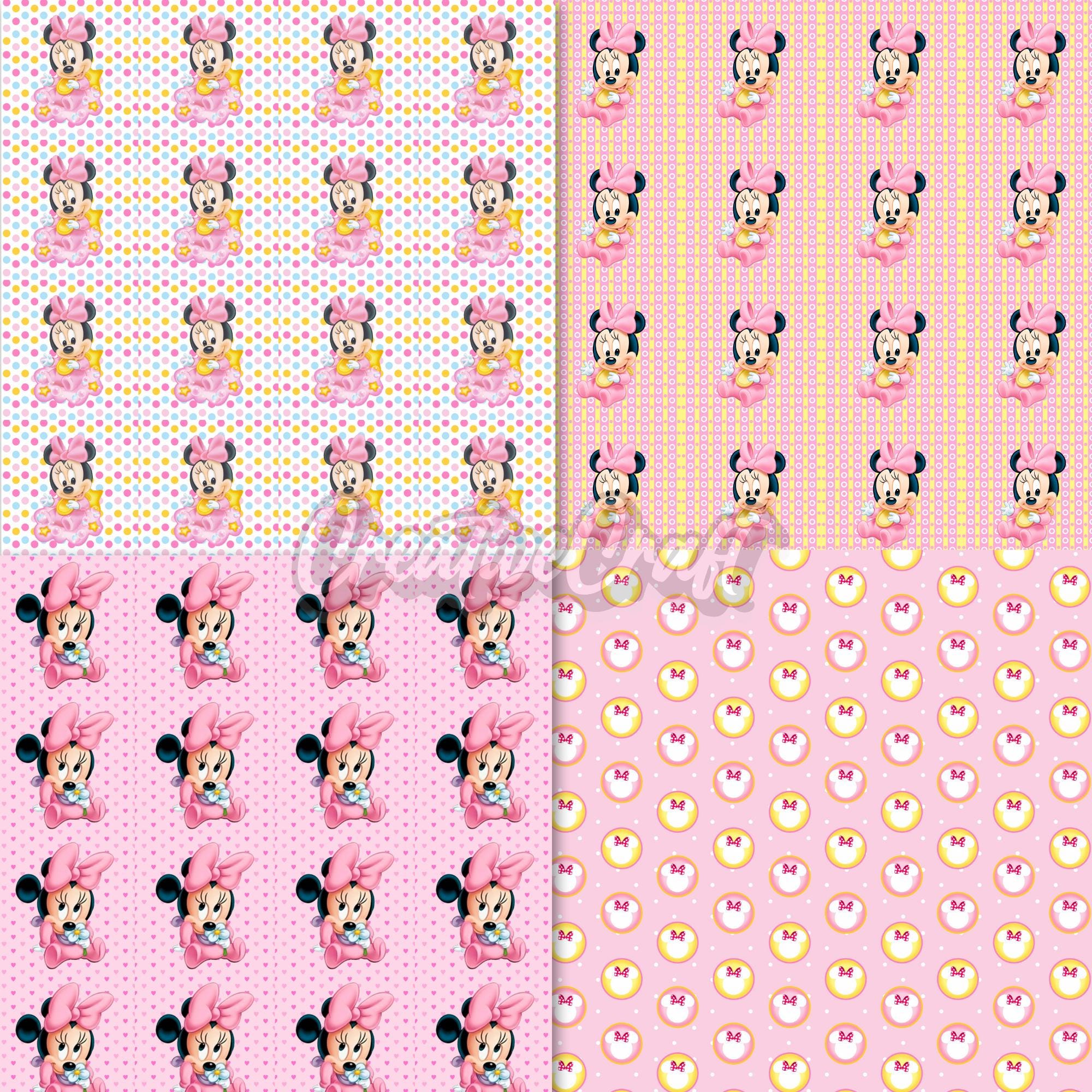 20 Minnie Mouse Baby Digital Papers 300 DPI Maximum Quality, Minnie ...