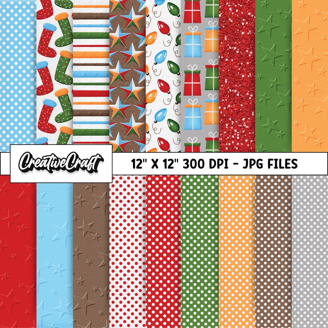 20 Christmas Digital Papers 300 DPI Maximum Quality, Christmas ...