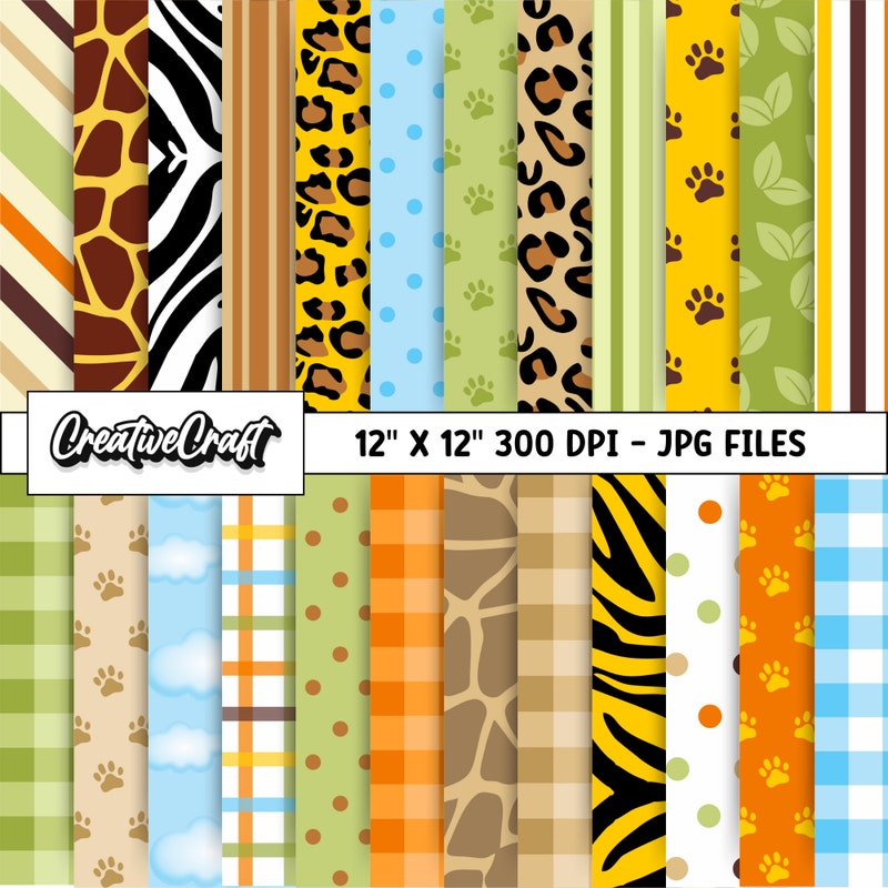 Printable Safari Papers - Etsy
