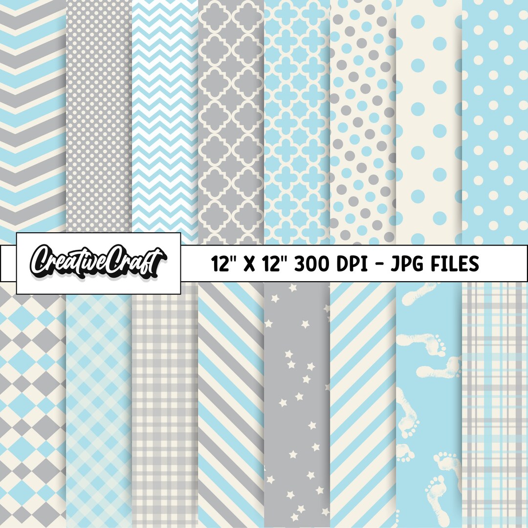 16 Baby Boy Digital Papers 300 DPI Maximum Quality, Baby Boy ...