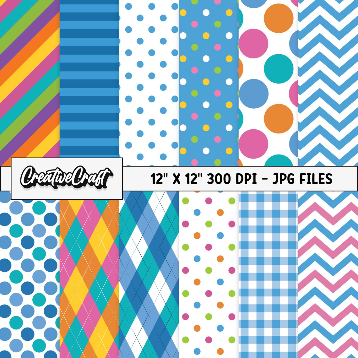 12 Baby Blue Digital Papers 300 DPI Maximum Quality, Baby Blue ...