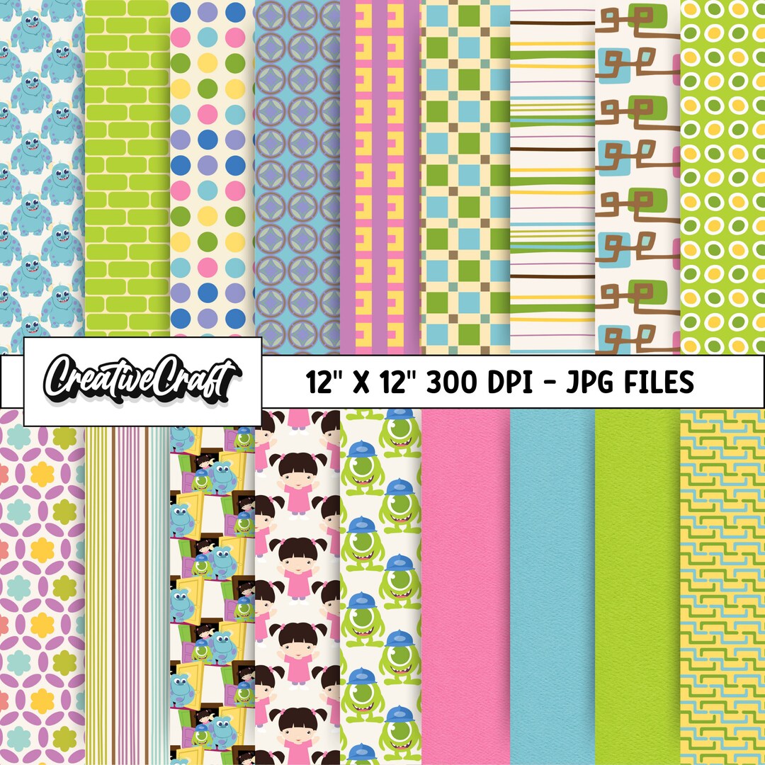 18 Monster Inc Digital Papers 300 DPI Maximum Quality, Monster Inc ...