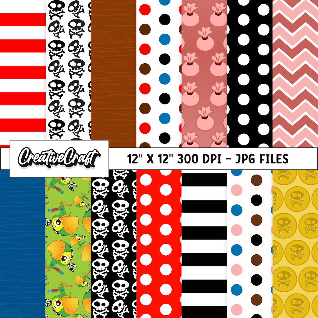 14 Pirates Adventure Digital Papers 300 DPI Maximum Quality, Pirates ...