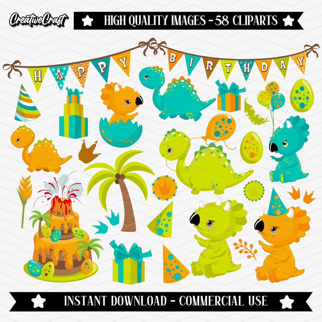 58 Png Clipart Dinosaur Birthday 300 DPI Maximum Quality, Png Clipart ...
