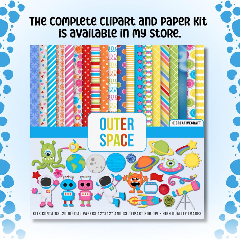20 Outer Space Digital Papers 300 DPI Maximum Quality, Astronaut Space ...