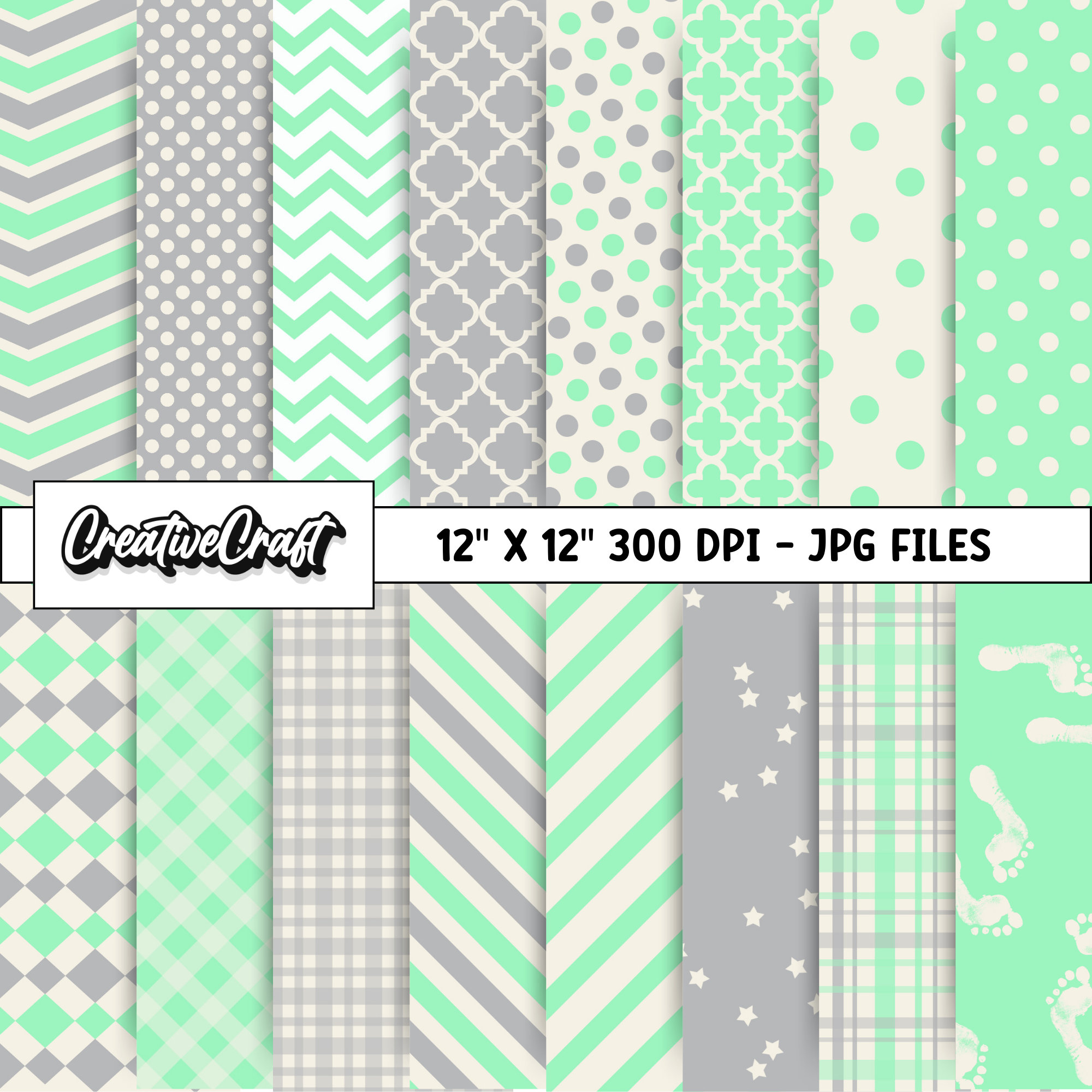 16 Baby Shower Digital Papers 300 DPI Highest Quality, Baby Shower ...