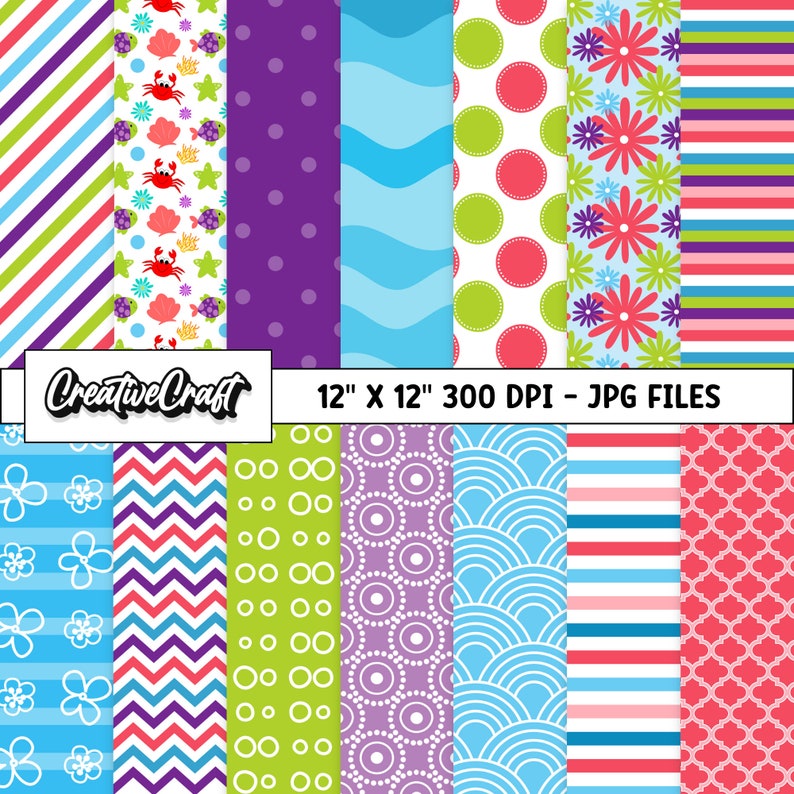 14 Little Mermaid Digital Papers 300 DPI Maximum Quality, Princess ...