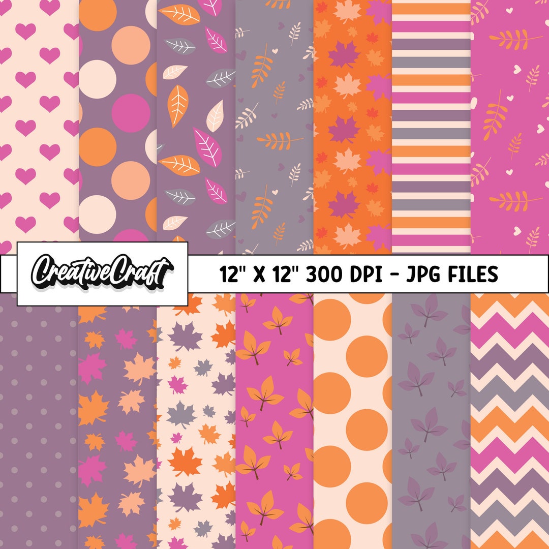 14 Happy Fall Autumn Digital Papers 300 DPI Highest Quality ...