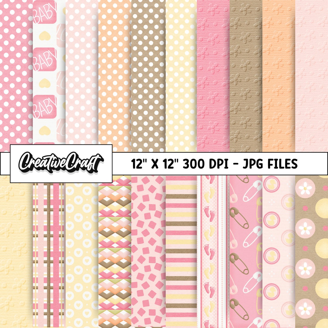 20 Baby Girl Digital Papers 300 DPI Maximum Quality, Baby Girl ...