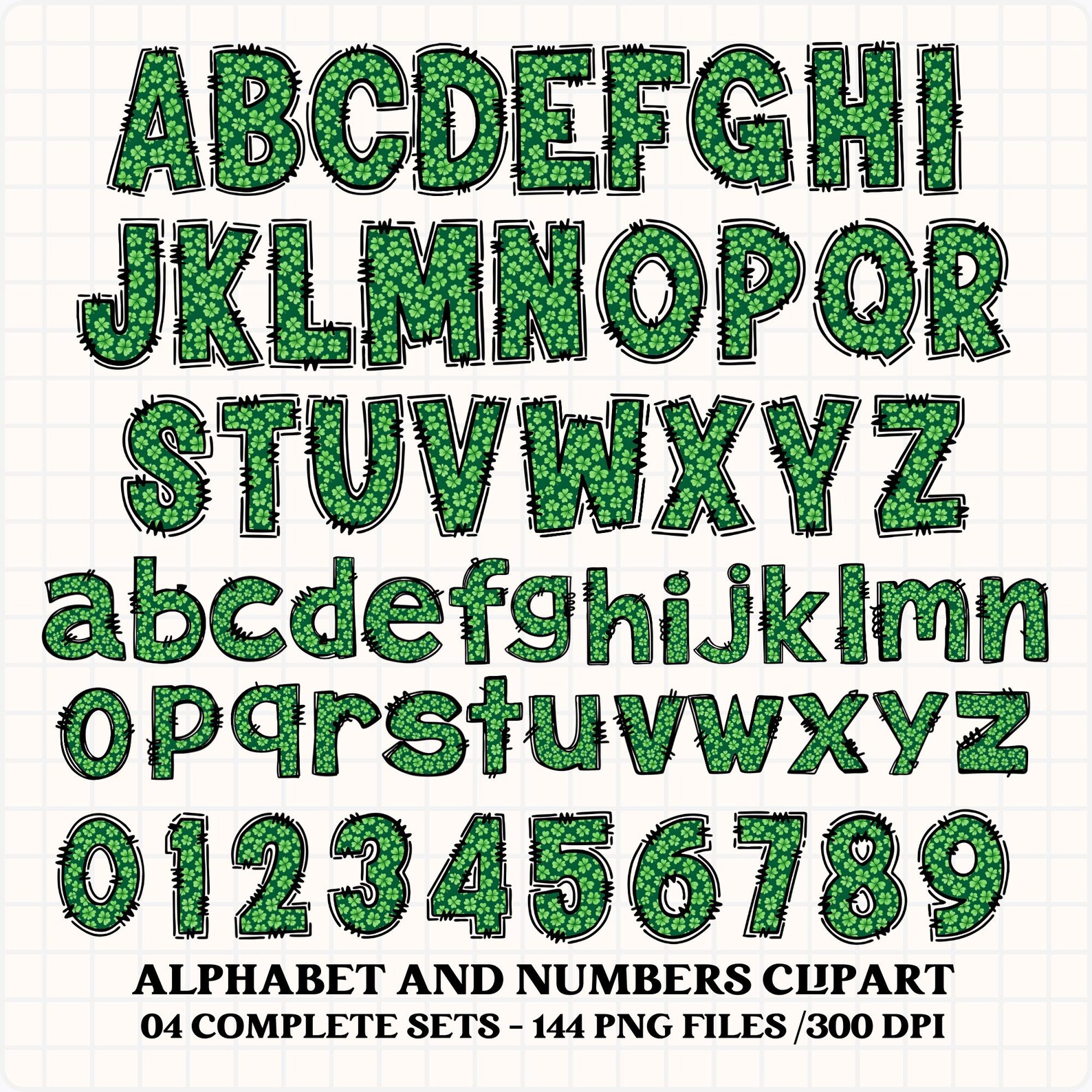 Alphabet Png Clipart Saint Patrick Day, Doodle Letters St Patrick ...