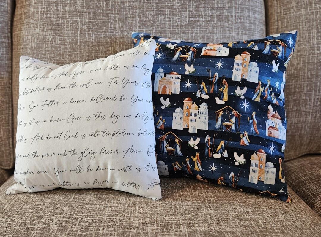 Lord's Prayer or Nativity Pillows - Etsy