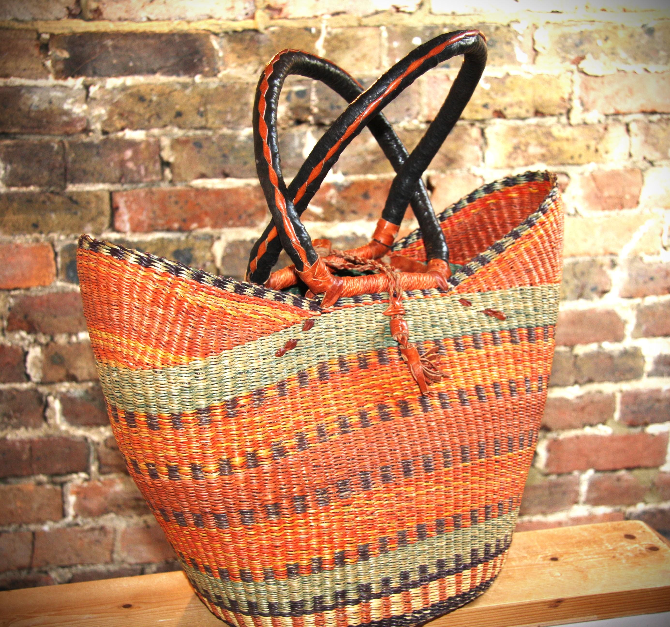Large Hand Woven Shopping Baskets, Picnic Hamper and Storage Baskets ...