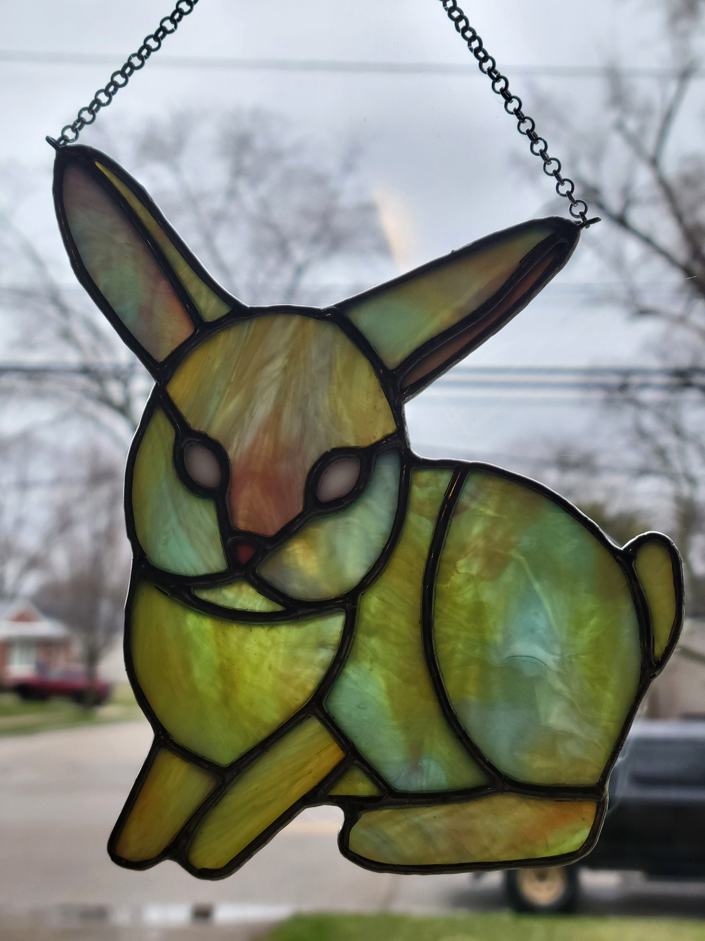 Stained Glass Rabbit Suncatcher - Etsy