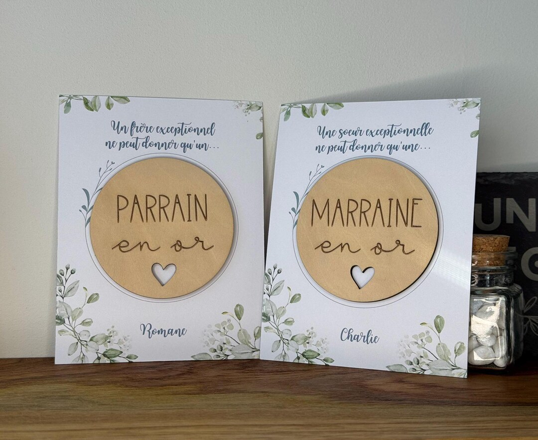 Personalized Wooden Magnet With Card Gift Envelope Surprise Godfather ...