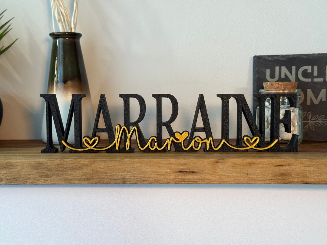 Cadeau Marraine personnalisé avec le nom du filleul - Couleurs au choix ...