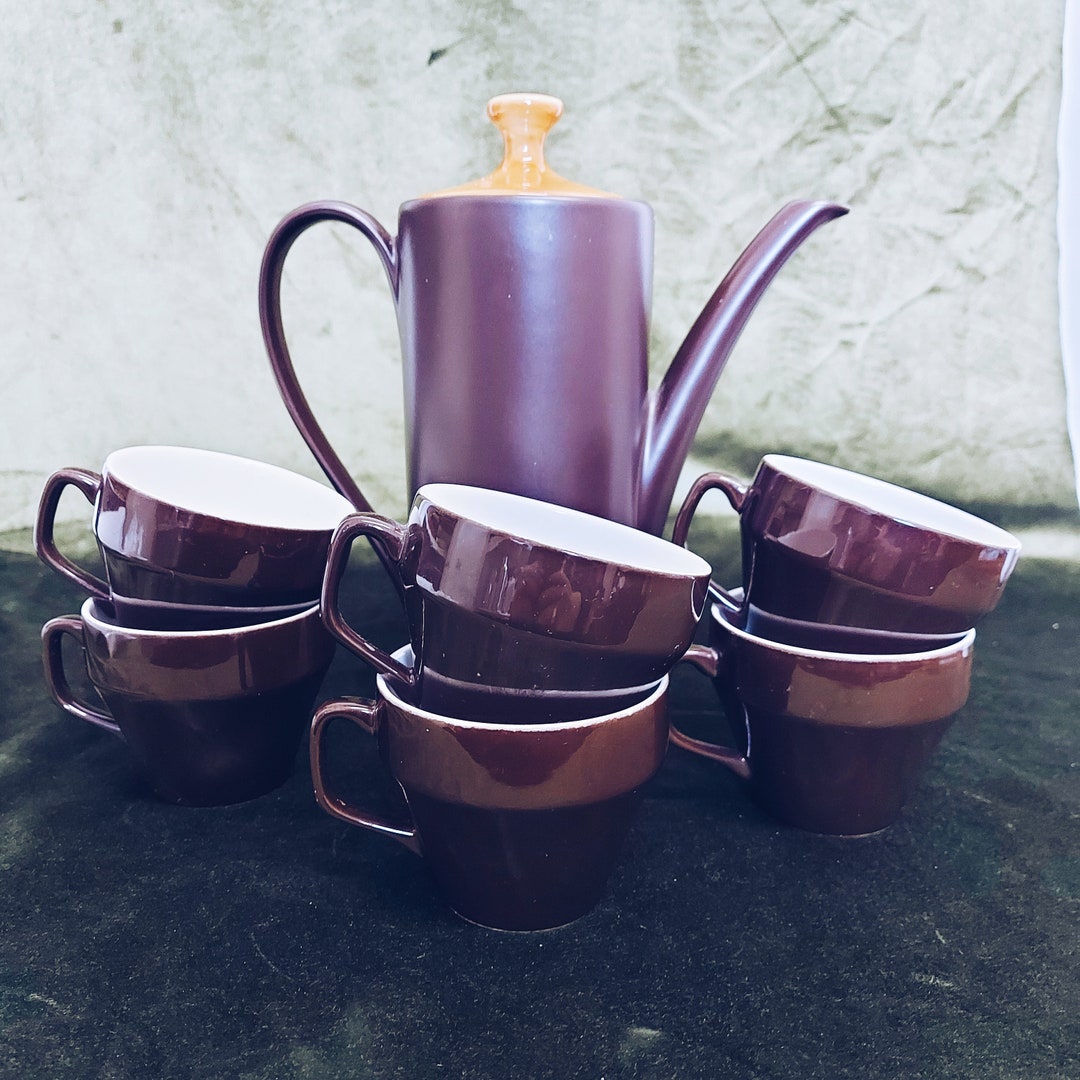 Vintage 1970s Made in England Coffee Cups & Pot Set - Etsy