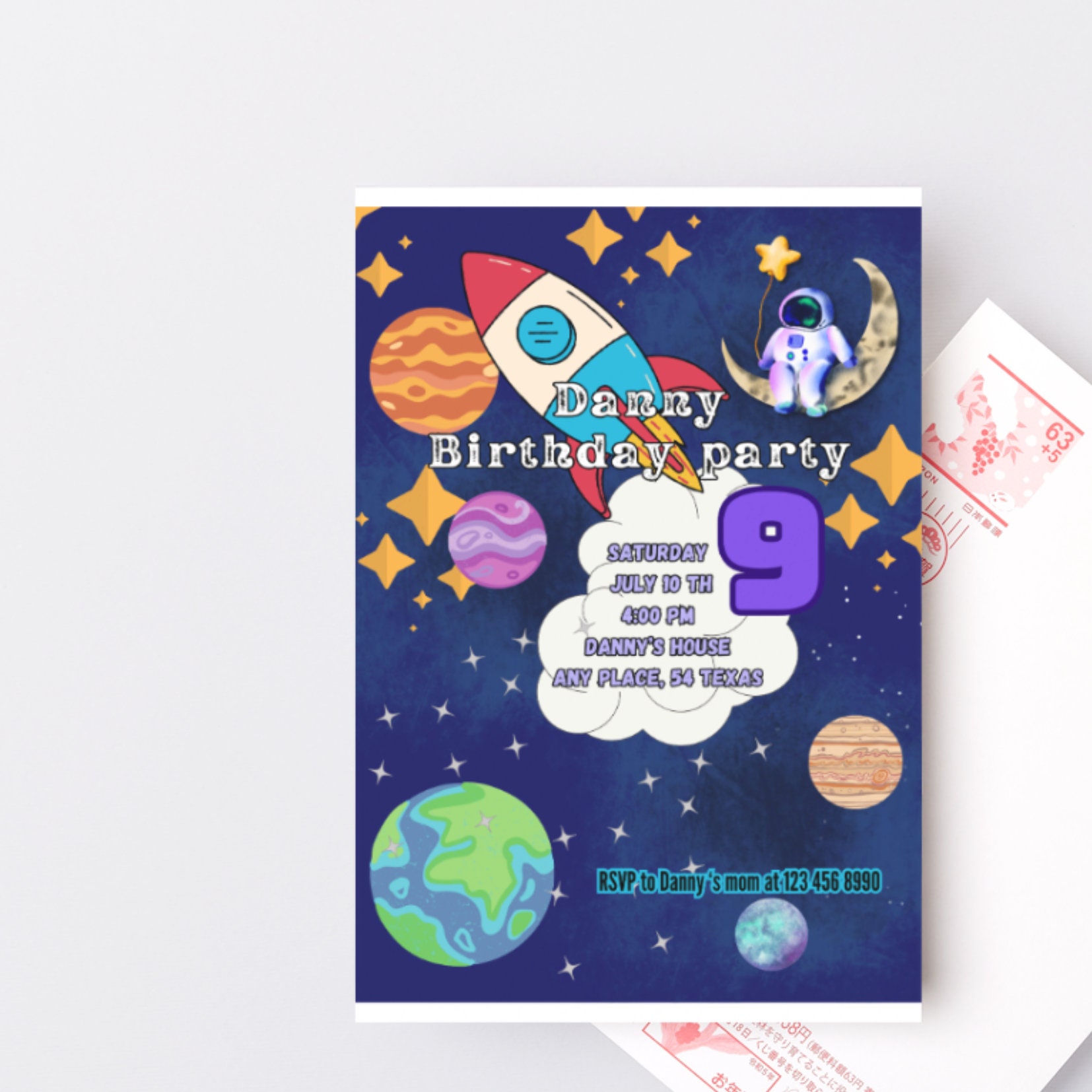Galactic Birthday Party Invitation, Astronaut Party, Printable Planets ...