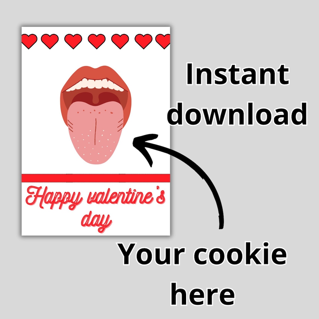 Happy Love Day Card Print Valentine's Day Cards Sweet Gift Cards Cookie ...