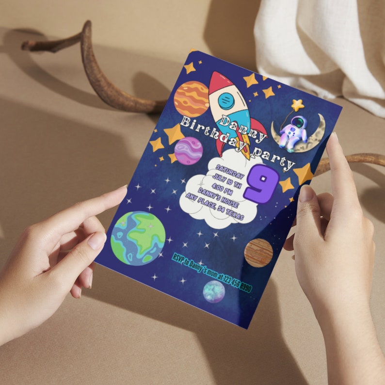 Invitación de cumpleaños universo, fiesta cumpleaños del espacio ...