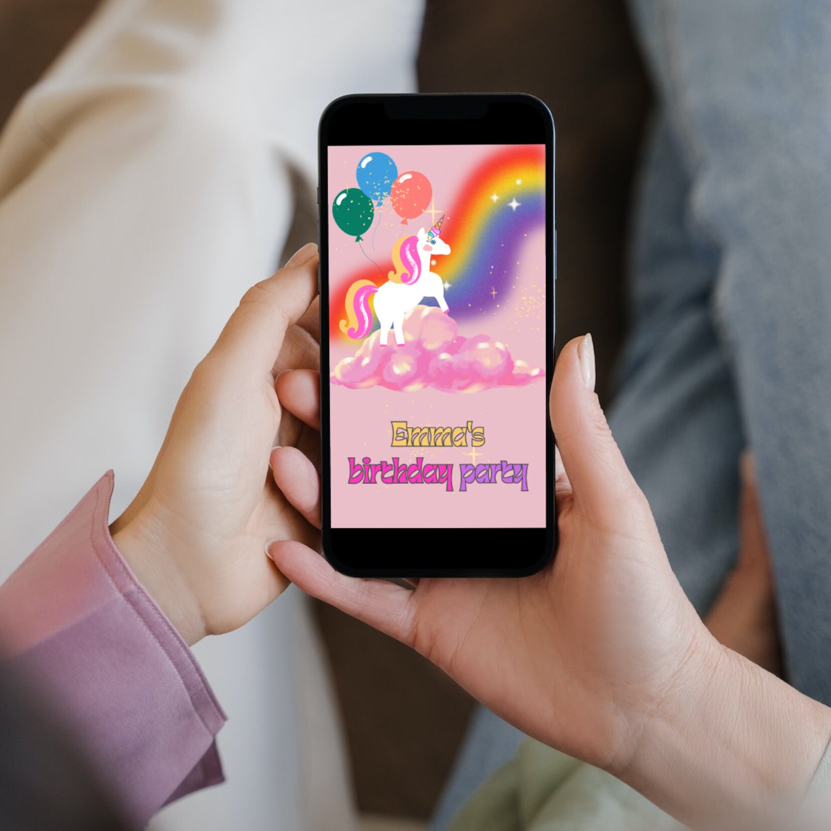 Unicorn Animated Digital Birthday Invitation, Magical and Rainbow ...