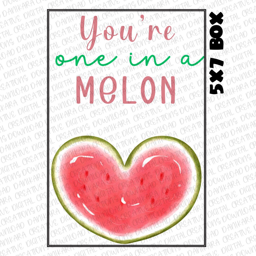 One in a Melon Heart STL & PNG, Mother's Day STL, Melon Cookie Pngs ...