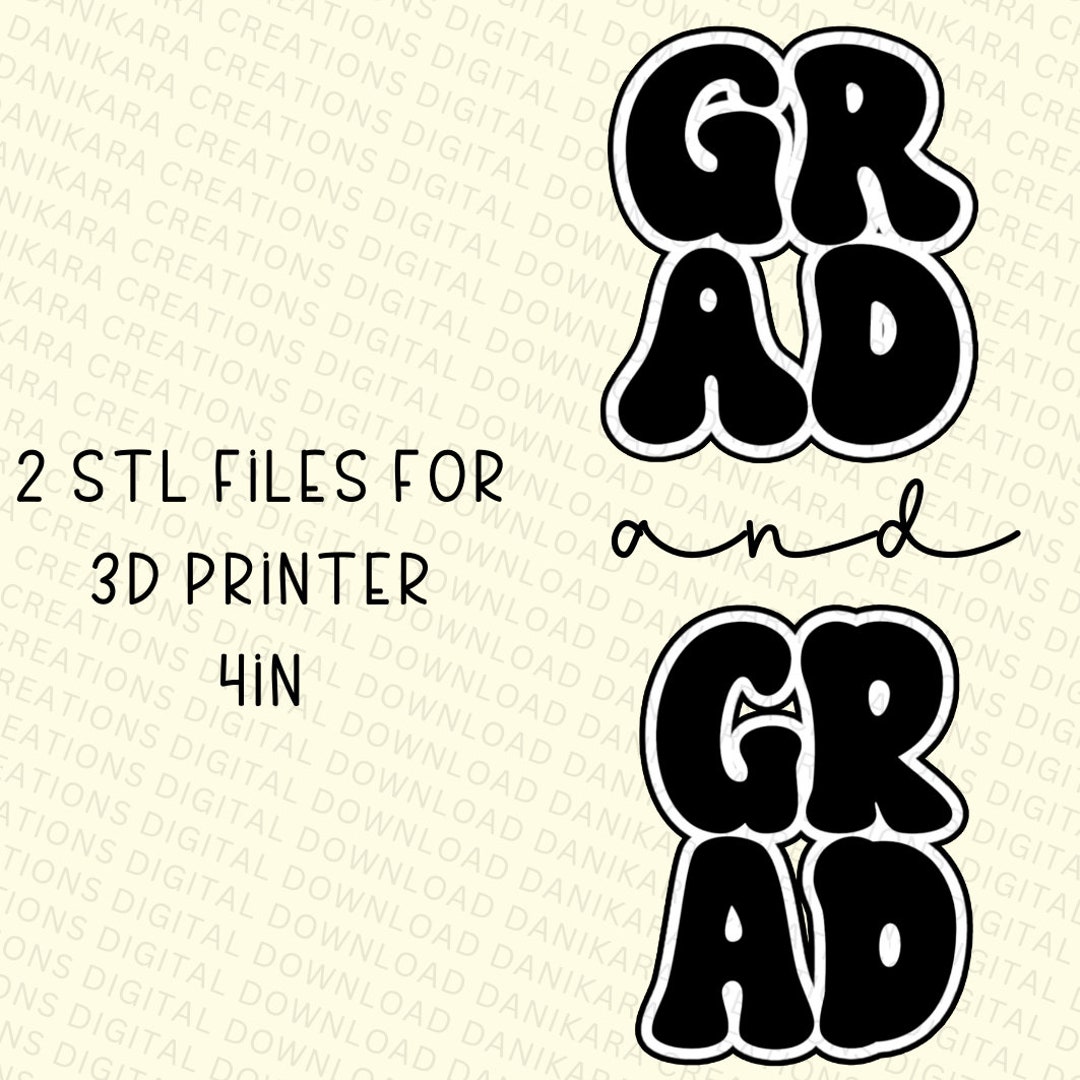 Grad Block STL Cookie Cutter, Grad Block Letters STL, Grad Stl, Grad ...