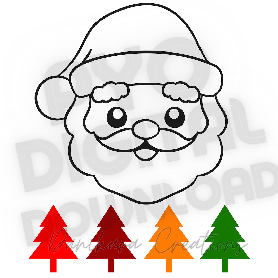 Santa Paint Your Own Cookie, Christmas Cookie Paint Your Own PNG, PYO ...