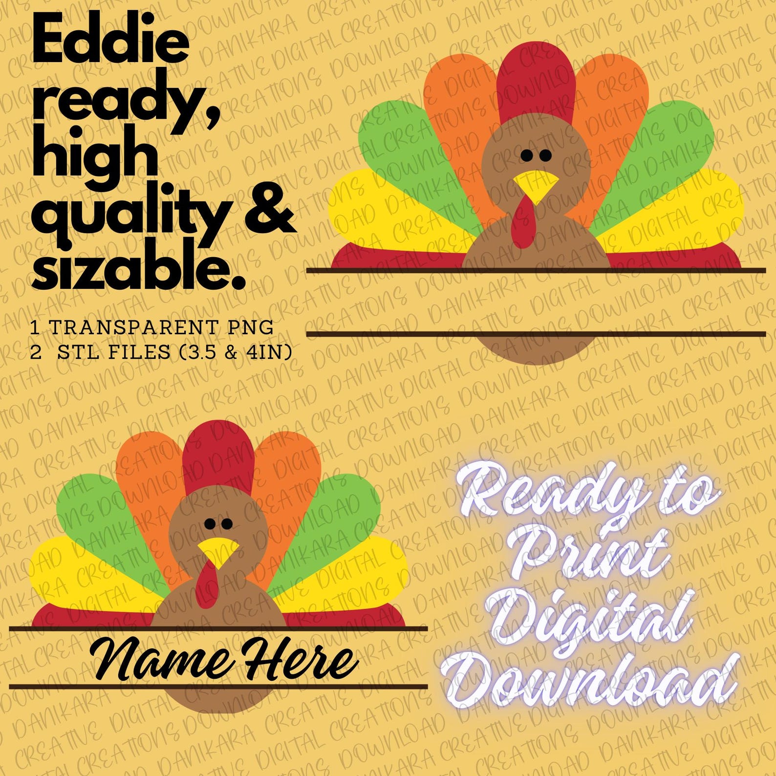 Turkey Name Plate PNG & Stls, Thanksgiving PNG, Turkey Name STL, Name ...
