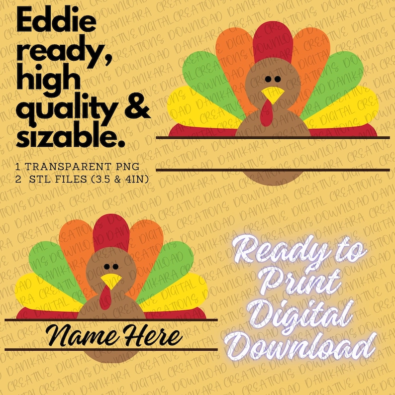Turkey Name Plate PNG & Stls, Thanksgiving PNG, Turkey Name STL, Name ...