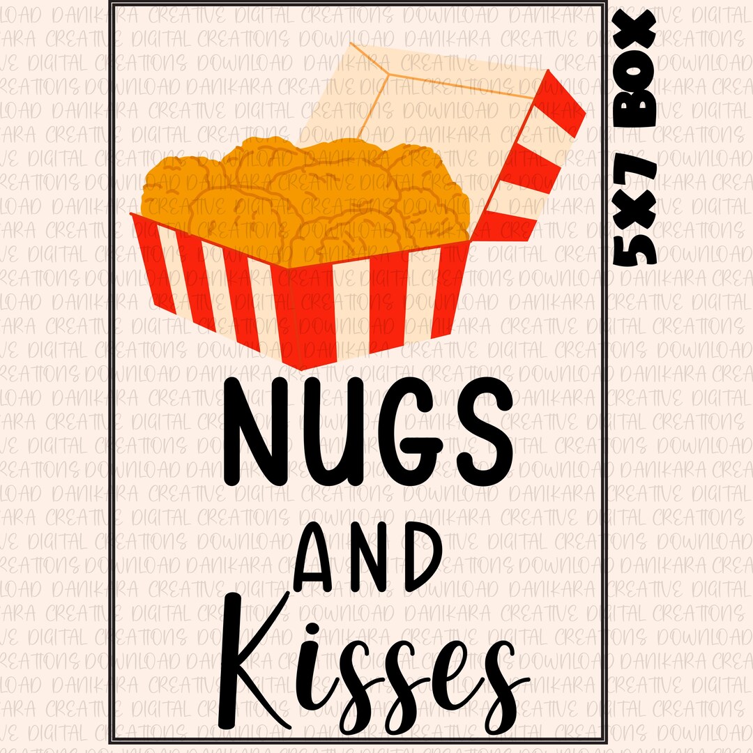 Nugs & Kisses Cookie Set, Valentine's Day Cookie STL PNG Box Set, Duo ...
