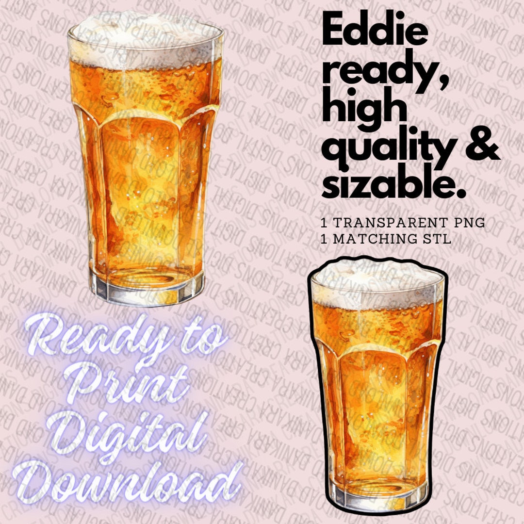 Beer Glass PNG, Beer PNG & STL, Alcohol Png Stl, Beer Glass Stl ...