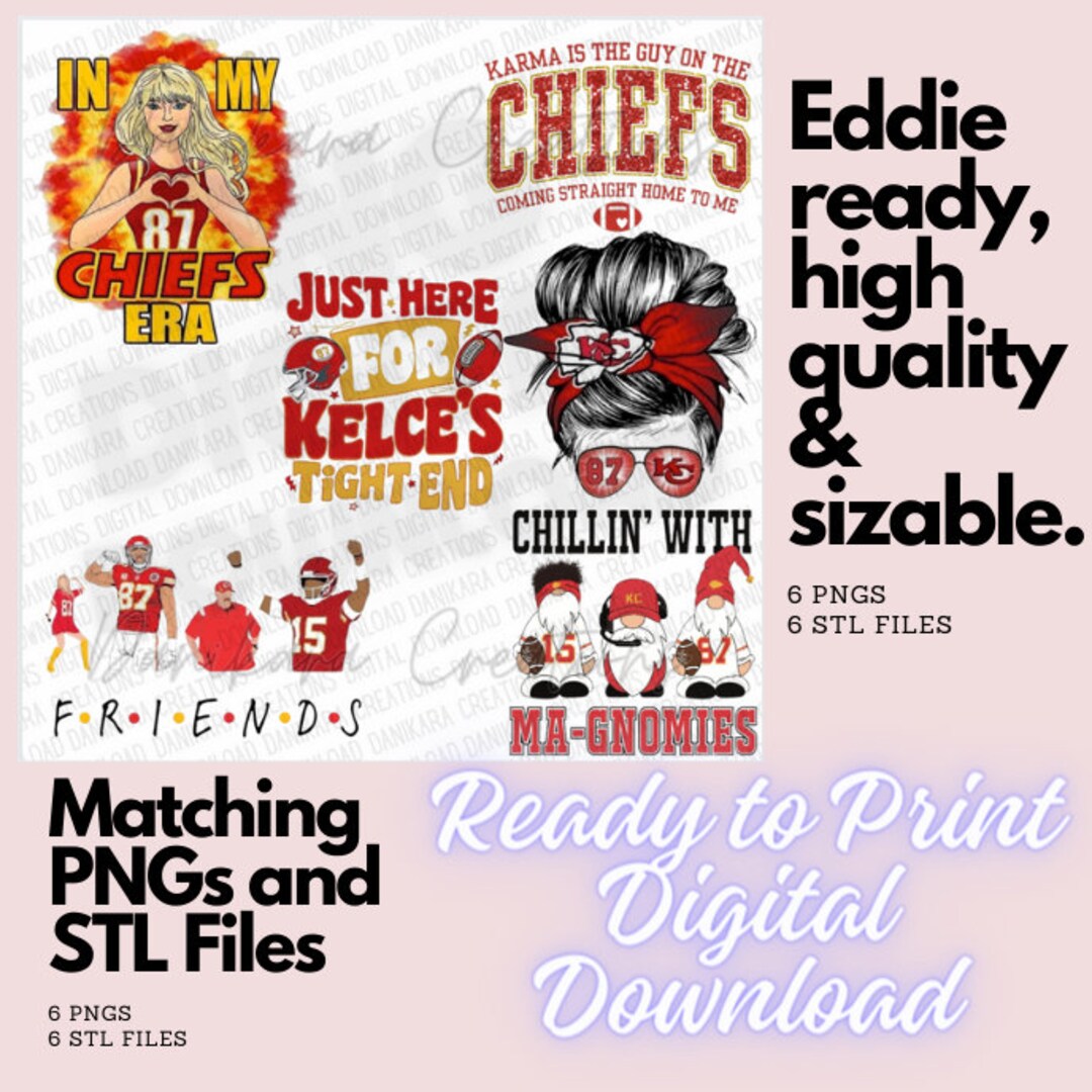 Swift Kelce Super Bowl Pngs and STL Files, KC Football Pngs & Stls ...