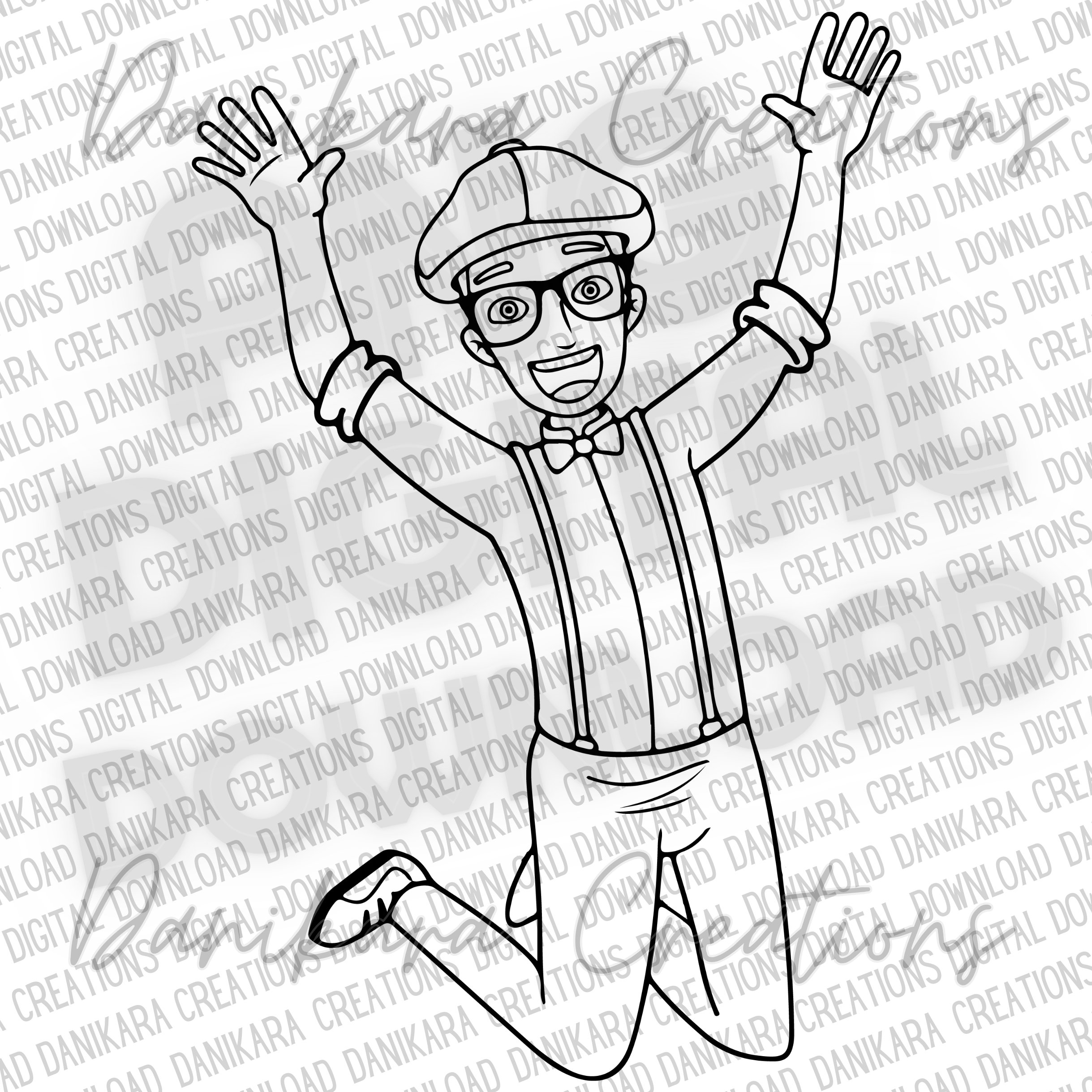 Character Blippi PYO, Paint Your Own Cookie, Paint Your Own PNG, PYO ...