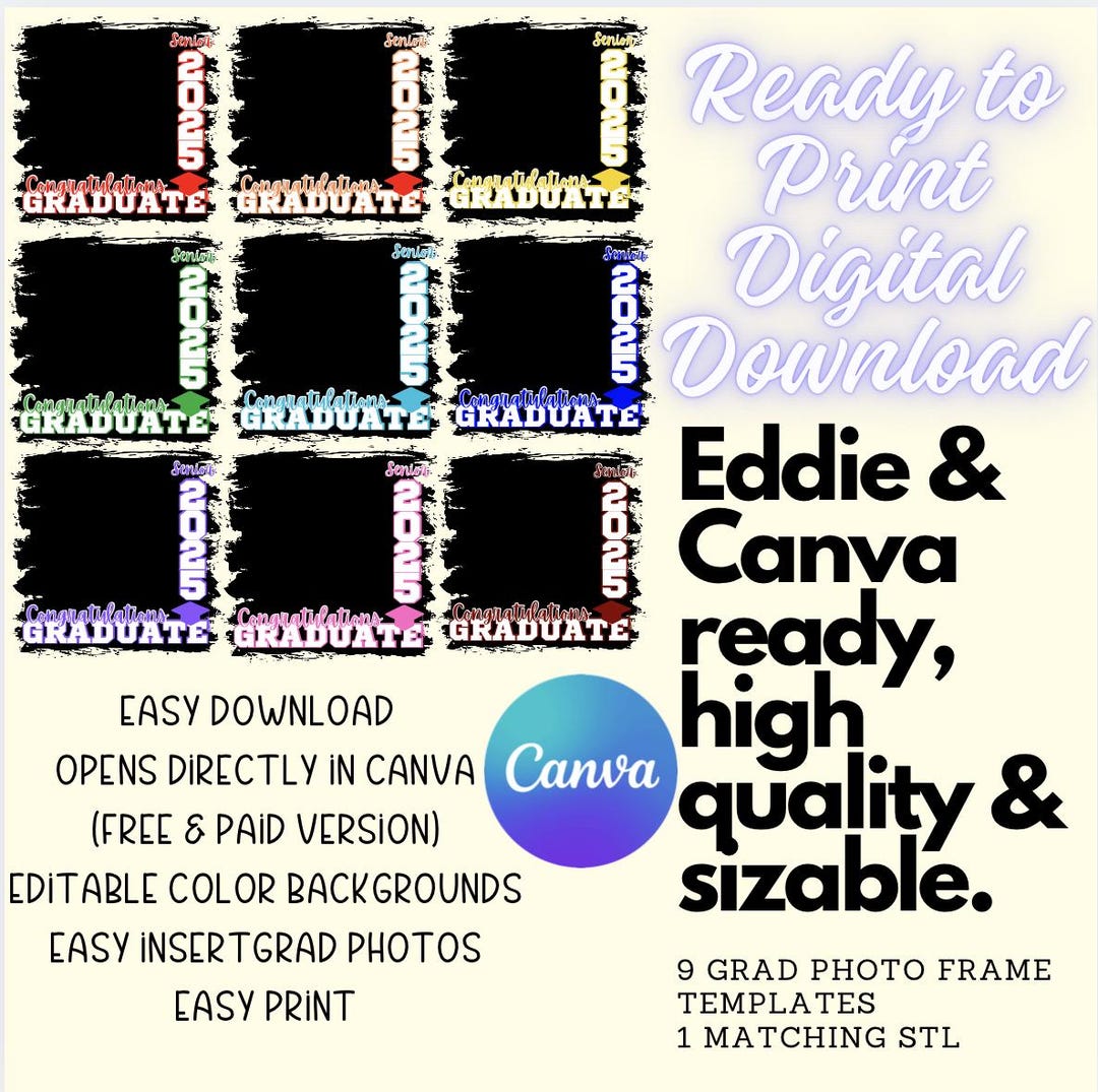 Grad Photo Frame PNG Template & STL, Graduation PNG, Graduation Pngs ...