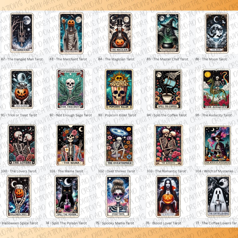 Halloween Tarot Card Pngs and Cookie Cutter, Halloween Tarot Card PNG ...