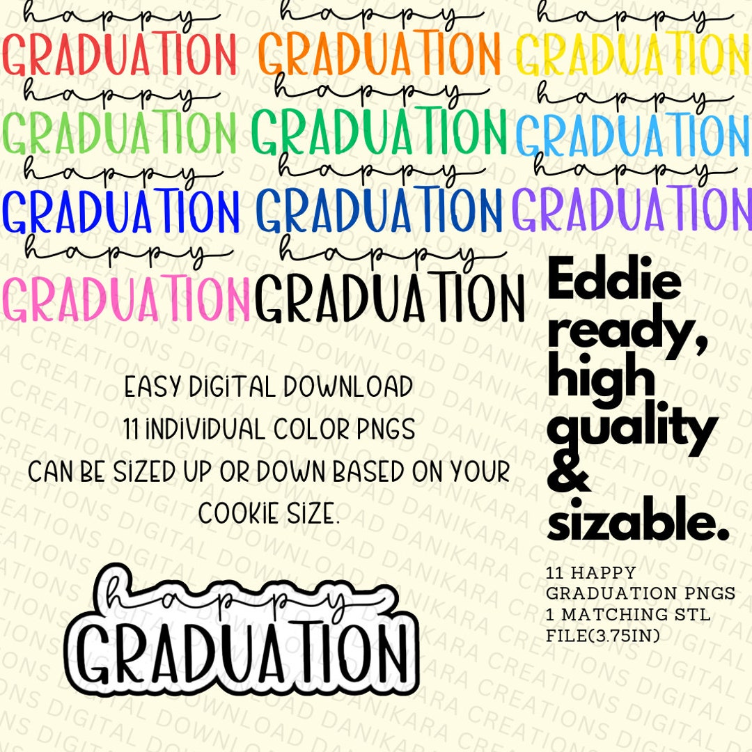 Happy Graduation Script Horizontal PNG & STL, Graduation PNG, Happy ...