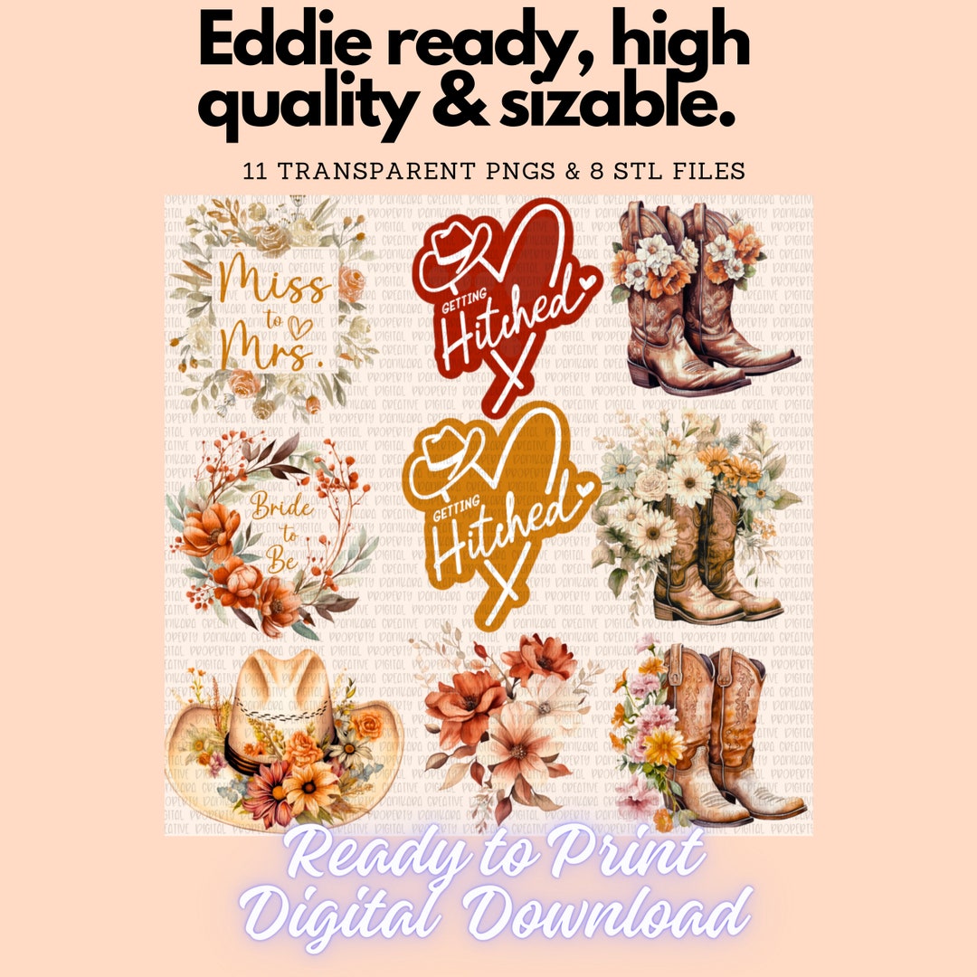 Western Bridal Shower PNG & Matching STL Files, Western PNG, Western ...