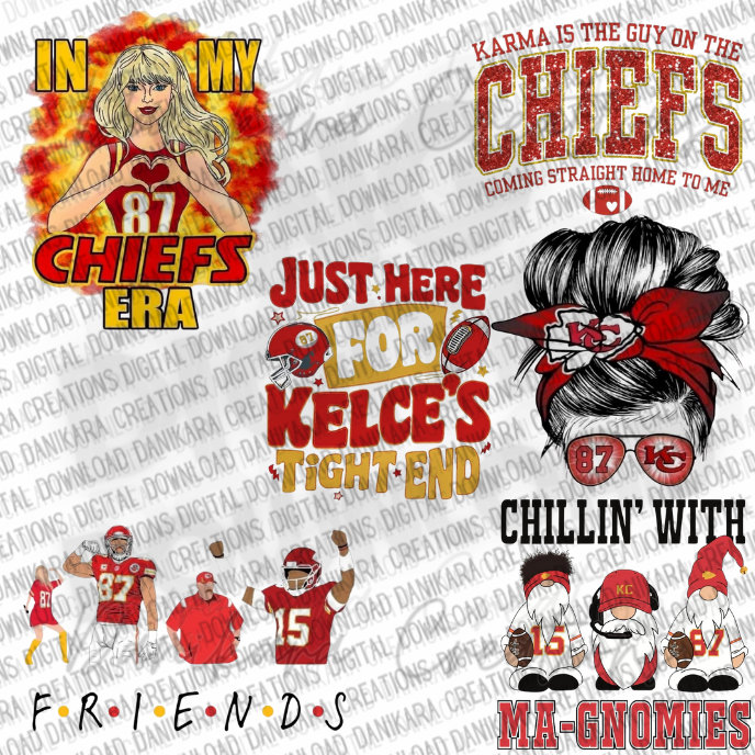 Swift Kelce Super Bowl Pngs and STL Files, KC Football Pngs & Stls ...