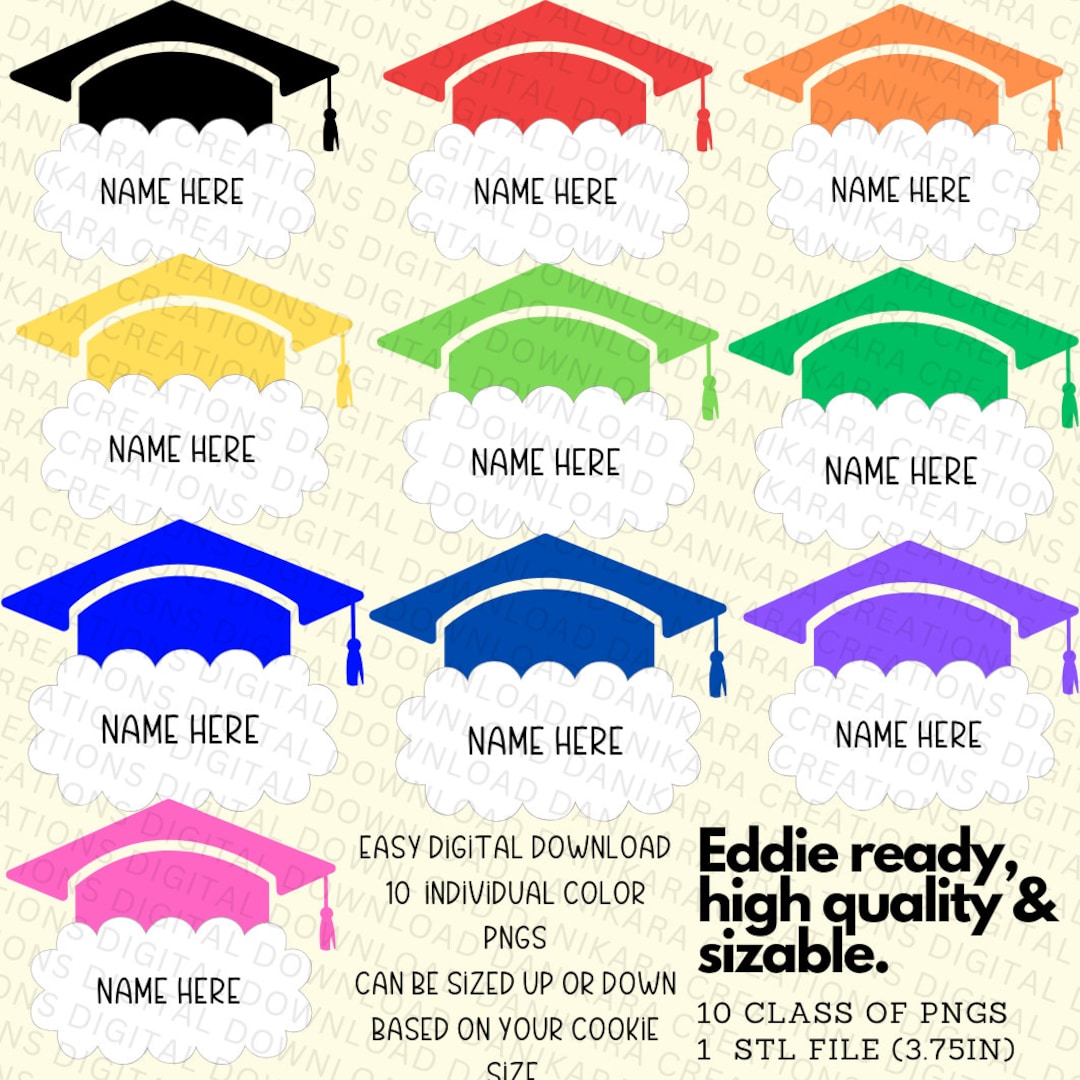 Grad Cap Name Plate PNG & STL, Graduation PNG, Graduation Plaque Pngs ...