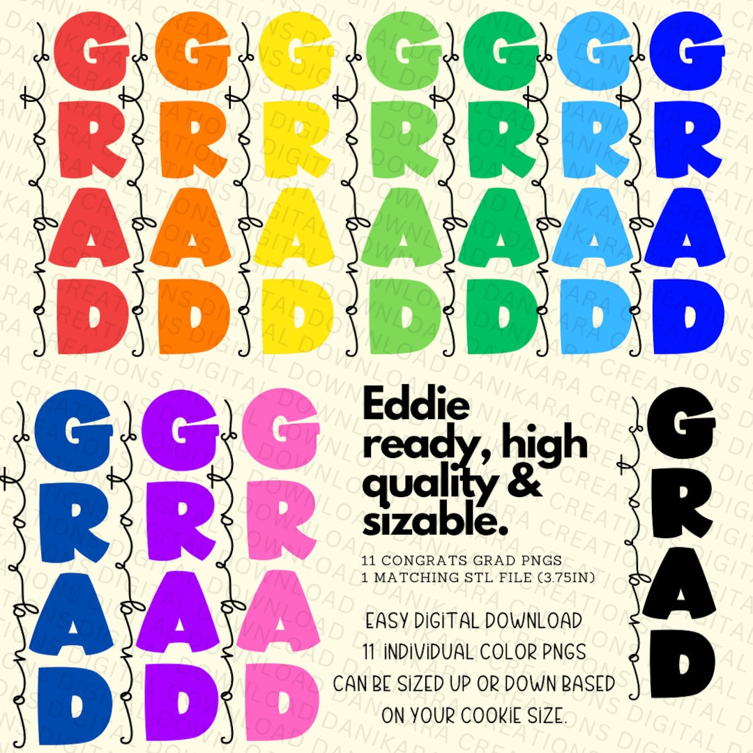 Congrats Grad Bold PNG & STL, Graduation PNG W/stl, Congrats Grad Pngs ...