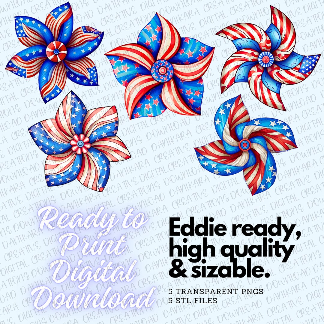 July 4th STL and PNG, Patriotic Spinner Cookie Cutter & PNG, Spinner ...