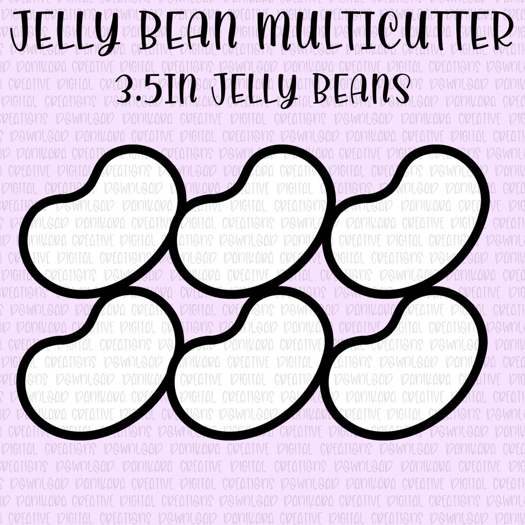 Jelly Bean Cookie Multi-cutter STL, Easter Jelly Bean STL, Jelly Bean ...