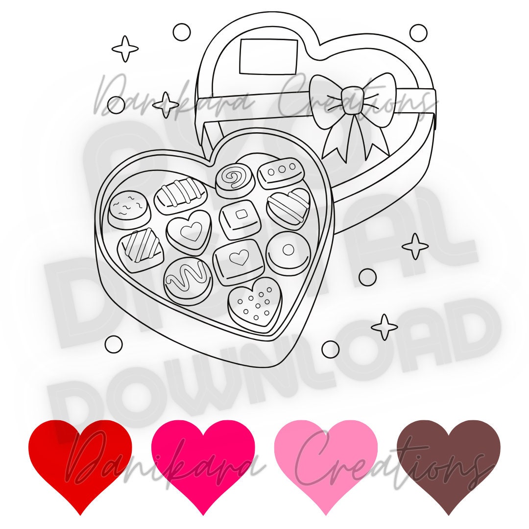 Valentine's Day Chocolates Paint Your Own Cookie, Valentines Paint Your ...