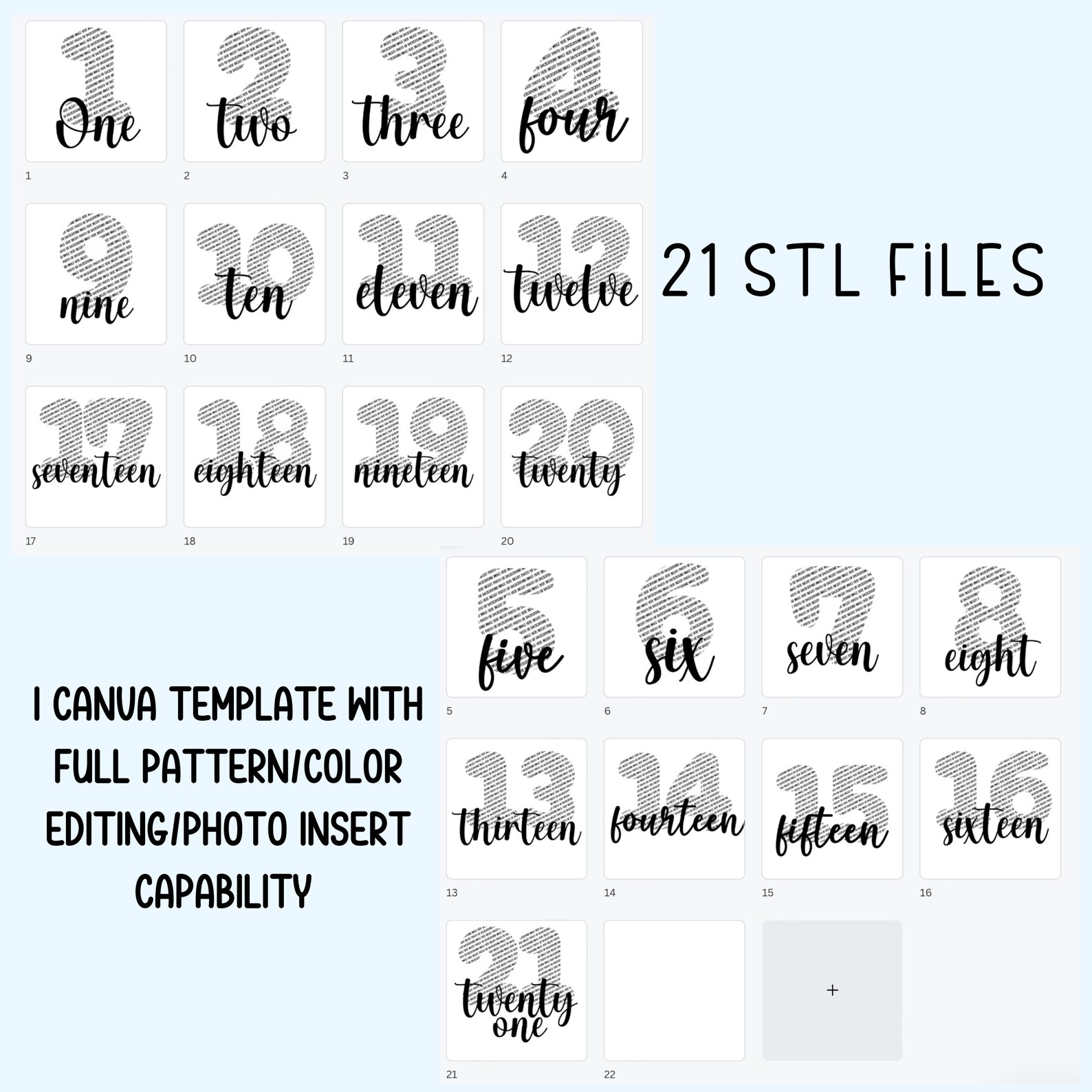 Number Cookie STL Files & Pngs FULL Canva Edit Background/photo/pattern ...