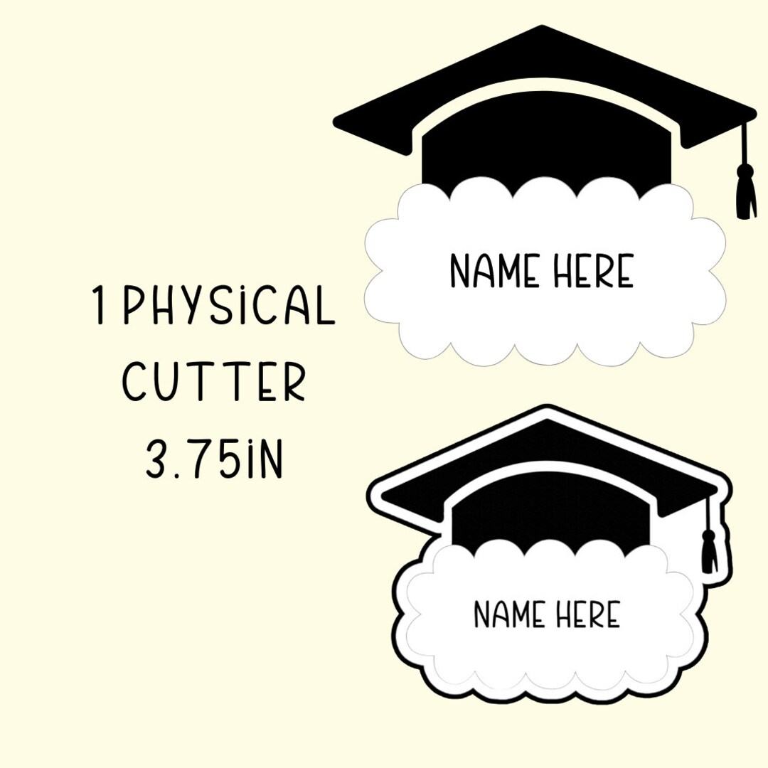 Grad Cap and Name Plate Physical Cookie Cutter, Graduation Cap Cutter ...