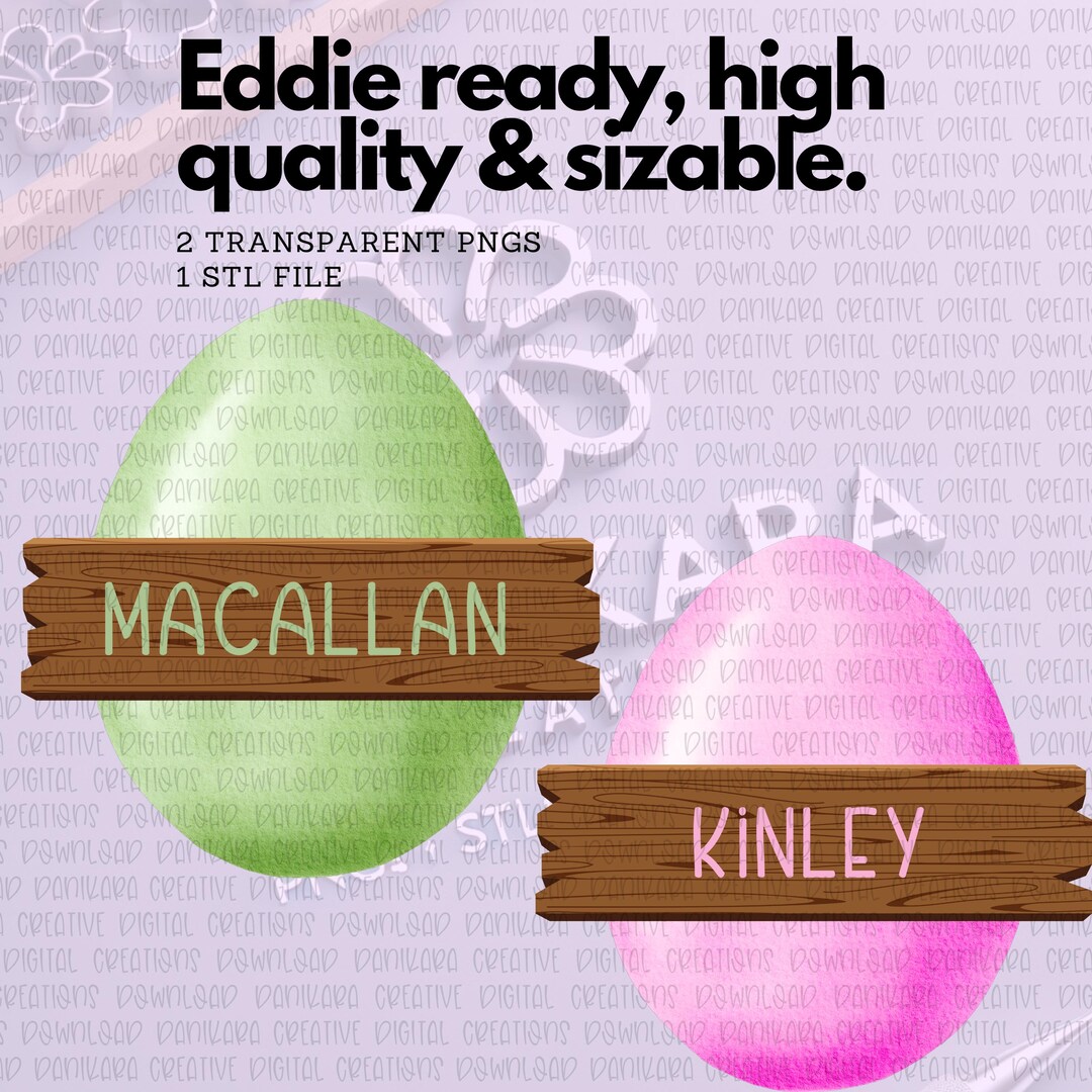 Easter Egg Name Plaque Cookie Cutter STL & PNG, Easter Egg PNG, Easter ...
