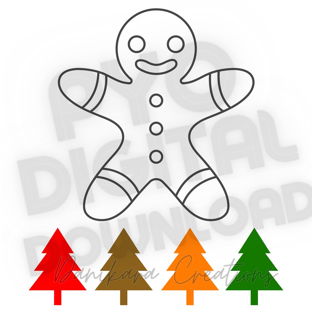 Gingerbread Paint Your Own Cookie PNG Christmas Paint Your - Etsy